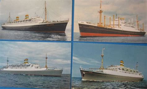 4 Holland America Ships 1950s Era Nieuw Amsterdam Maasdamryndam
