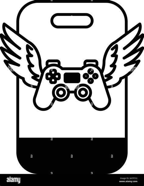 A Black And White Image Of A Playstation Controller With Wings On It The Wings Give The