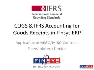 COGS IFRS Accounting Cost Of Goods Sold In Finsys ERP COGS IFRS Accounting Cost Of