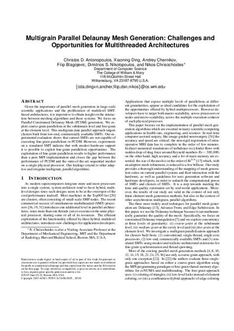 Pdf Multigrain Parallel Delaunay Mesh Generation Χρήστος Αντωνόπουλος