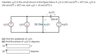 Solved Calculate V0 T In The Circuit Shown In The Figure Chegg Com