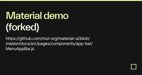 Material Demo Forked Codesandbox