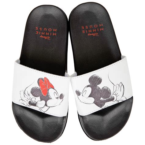 Disney Ladies Minnie And Mickey Slides Ladies Classic Mickey And