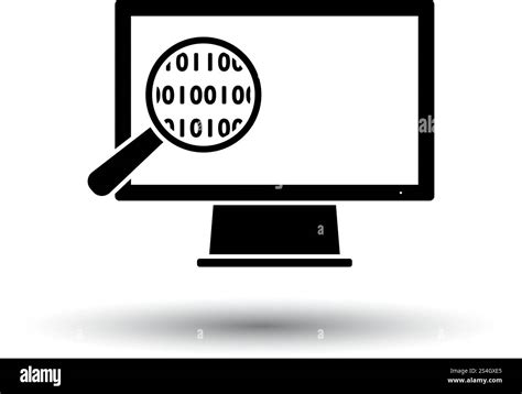 Data Analysing Icon Black On White Background With Shadow Vector Illustration Stock Vector