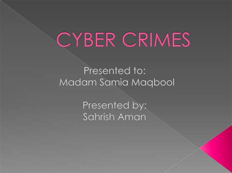 Ppt Presentation On Cyber Crimes Slides