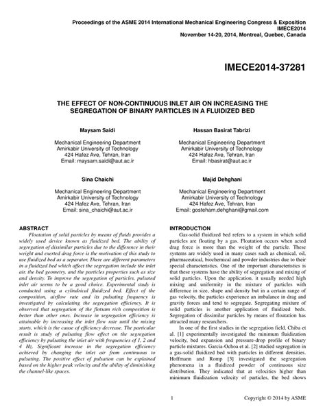 Pdf The Effect Of Non Continuous Inlet Air On Increasing The Segregation Of Binary Particles