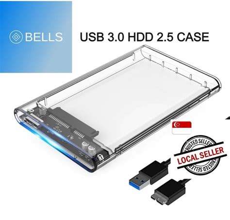 Transparent HDD Case Enclosure Inch SATA To USB Computers Tech Parts Accessories