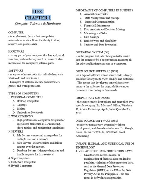 Itec Reviewer Pdf Microsoft Excel Spreadsheet