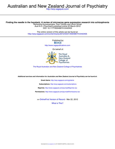 Pdf Finding The Needle In The Haystack A Review Of Microarray Gene Expression Research Into