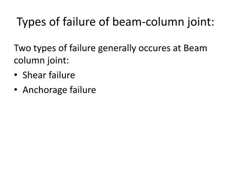 Seismic Behaviour Of Beam Column Joint Pptx Physics Science