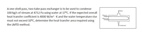 Solved A One Shell Pass Two Tube Pass Exchanger Is To Be Chegg Com