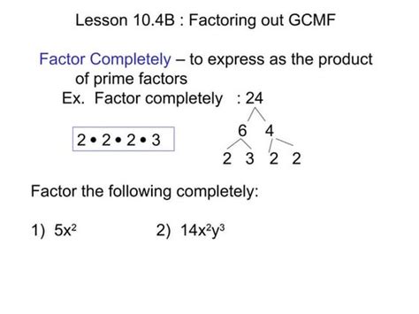 Lesson 1 Factoring Polynomials For Grade 8 Pptx