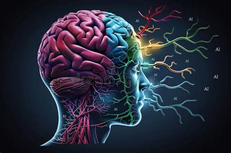 Dual Ai Brains With Neon Lights Advanced Neural Networks Futuristic Artificial Intelligence