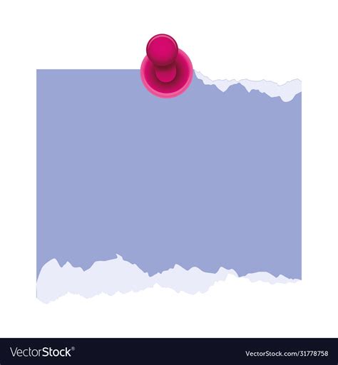 Paper Sheet Note With Pin Metallic Royalty Free Vector Image