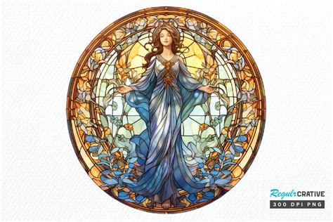 Stained Glass Fantasy Goddess Png Clipart