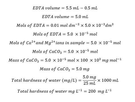 How To Calculate The Hardness Of Water By Edta Titration Learnbin