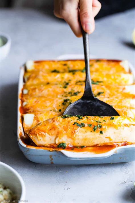 Healthy Low Carb Chicken Enchilada Recipe Food Faith Fitness