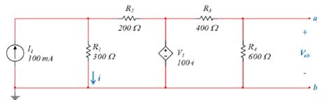 solved given the circuit below a calculate vab use any