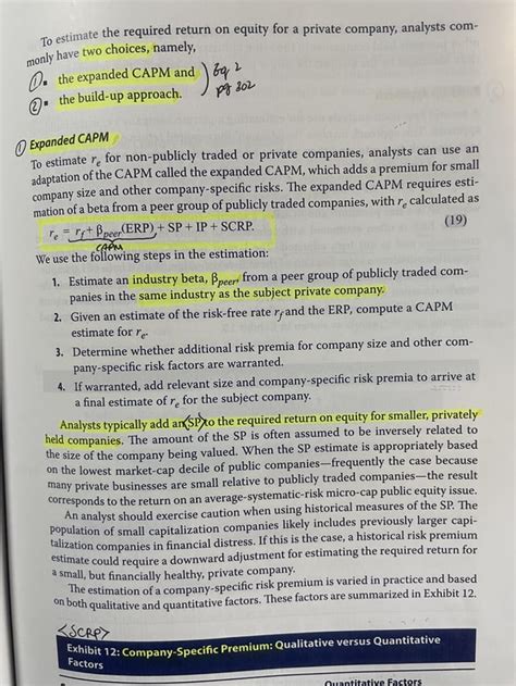 Expanded Capm Two Different Formulas On Cfai Text R Cfa