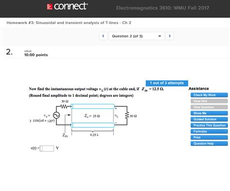 Solved Now Find The Instantaneous Output Voltage Vl T At