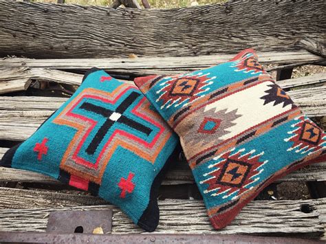 Western Pillow Covers 18 X 18 Woven Wool Turquoise Color Southwestern