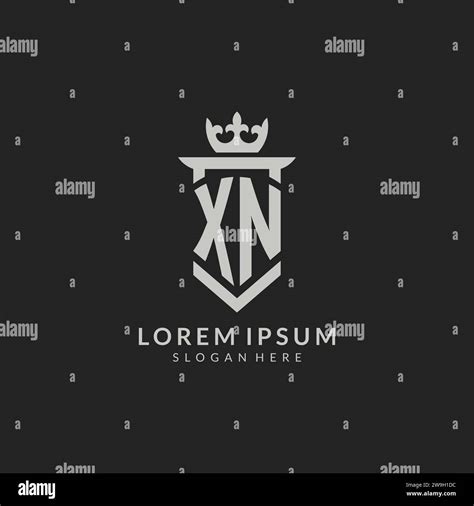 Initial Xn Shield And Crown Logo Style Vector Graphic Stock Vector Image And Art Alamy