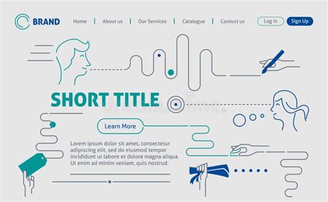 Linear Webpage Template Vector Illustration Stock Vector Illustration Of Button Abstract