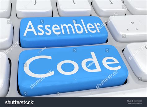 3d Illustration Computer Keyboard Script Assembler Stock Illustration
