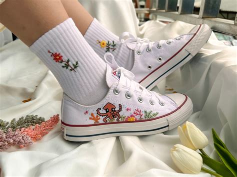 Embroidered Converse Chuck Taylor Low Topscustom Low Converse Mermaids