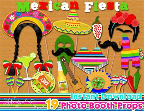 Photo Booth Props Fiestas De Cumpleaños Mexicanas Decoracion Fiesta