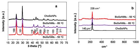 2 A Xrd And B Raman Spectra Of Reference Grey Trigonal Selenium