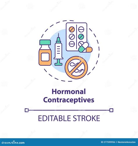 Hormonal Contraceptives Concept Icon Stock Vector Illustration Of