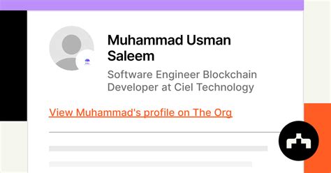 Muhammad Usman Saleem Software Engineer Blockchain Developer At Ciel
