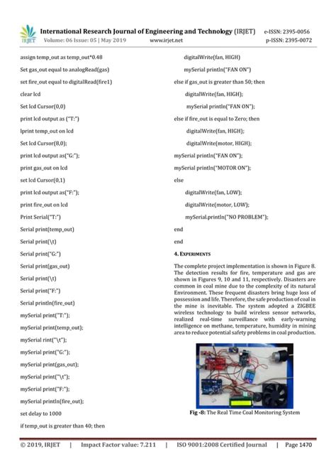Irjet Implementation Of Wireless Sensor In Coal Mine Safety System Using Zigbee Pdf