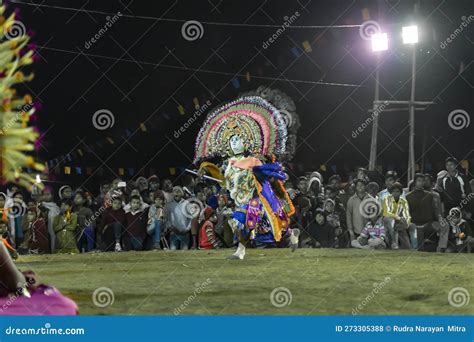 Chhau Dance Or Chhou Dance Of Purulia Masked Male Dancer As Lord