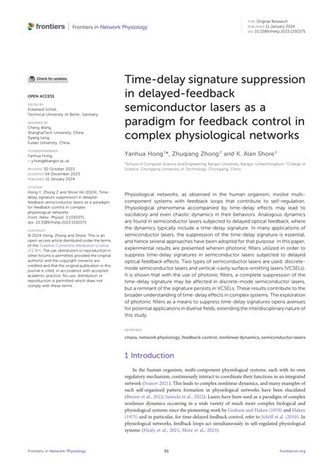 Pdf Time Delay Signature Suppression In Delayed Feedback Semiconductor Lasers As A Paradigm