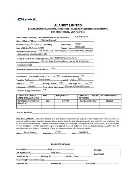 Declaration Form 1 Download Free Pdf Government And Personhood
