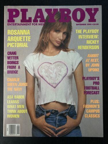 Playboy Magazine September 1990 Sexy Rosanna Arquette Charlie Sheen
