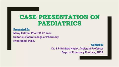 Case Presentation On Paediatrics Pptx