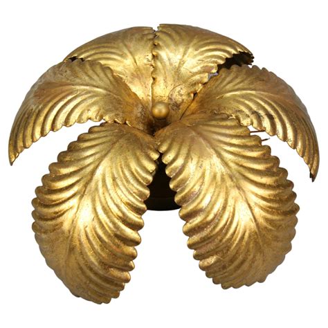 Palm Leaf Flush Ceiling Light 1980s At 1stdibs Palm Leaf Ceiling Light