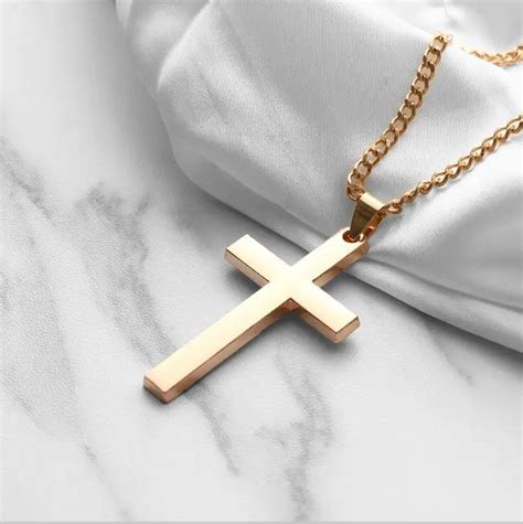 Винтажный крест кулон ожерелье из нержавеющей стали ожерелье дизайн Черная цепь кулон колье