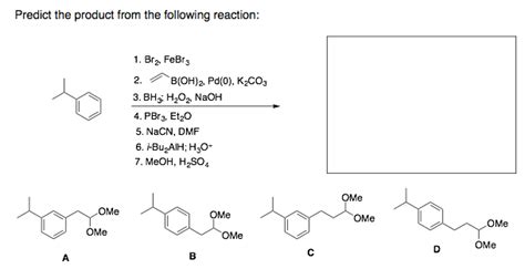 Solved Predict The Product From The Following Reaction