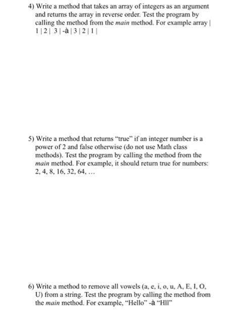 Solved 4 Write A Method That Takes An Array Of Integers As