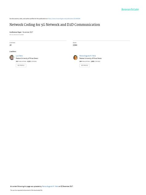 Network Coding For 5g Network And D2d Communicatio Pdf Computer Network Mimo