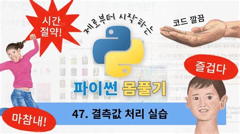 결측값 처리 실습 결측값 대치 제로부터 시작하는 파이썬 몸풀기 파이썬 기초 빅데이터 분석기사 실기 파이썬으로 시작하는 데이터분석 파이썬 무료강의