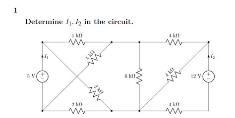solved determine i1 i2 in the circuit