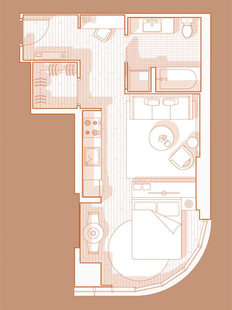 Floor Plan 2D Rendering Behance