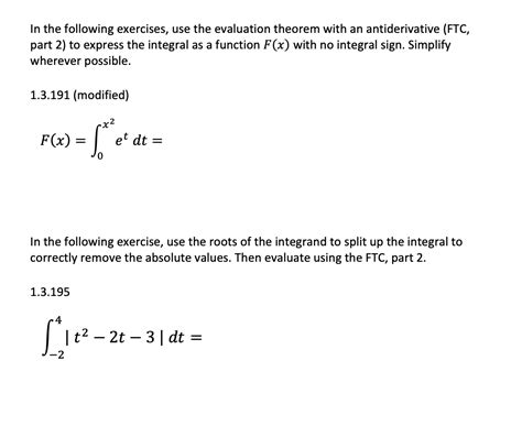 Solved In The Following Exercises Use The Evaluation