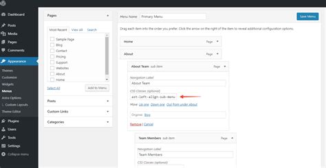 How To Open A Submenu Towards The Left Using Astra