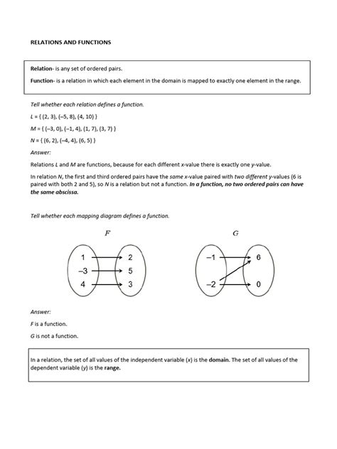 Relations And Functions Intro Pdf Function Mathematics Elementary Mathematics